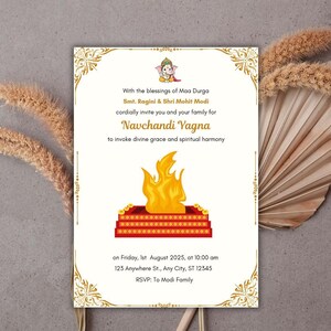 Navchandi Yagna Invitation Download Card | Editable Hindu Pooja E ...