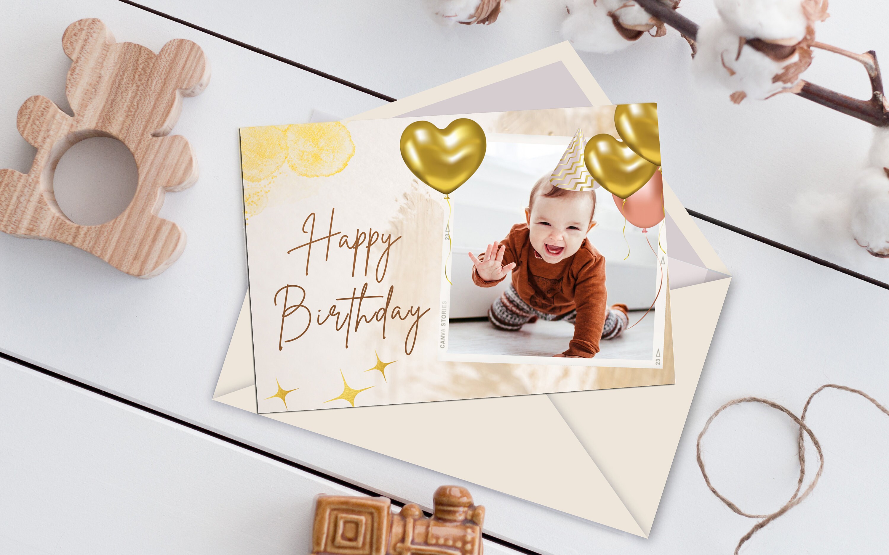 Happy Birthday Card for Babies DIGITAL Download Printable Birthday Card ...