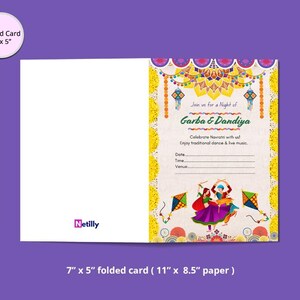 Garba Party Invitation Card Template Dandiya Night Chaniya Choli ...