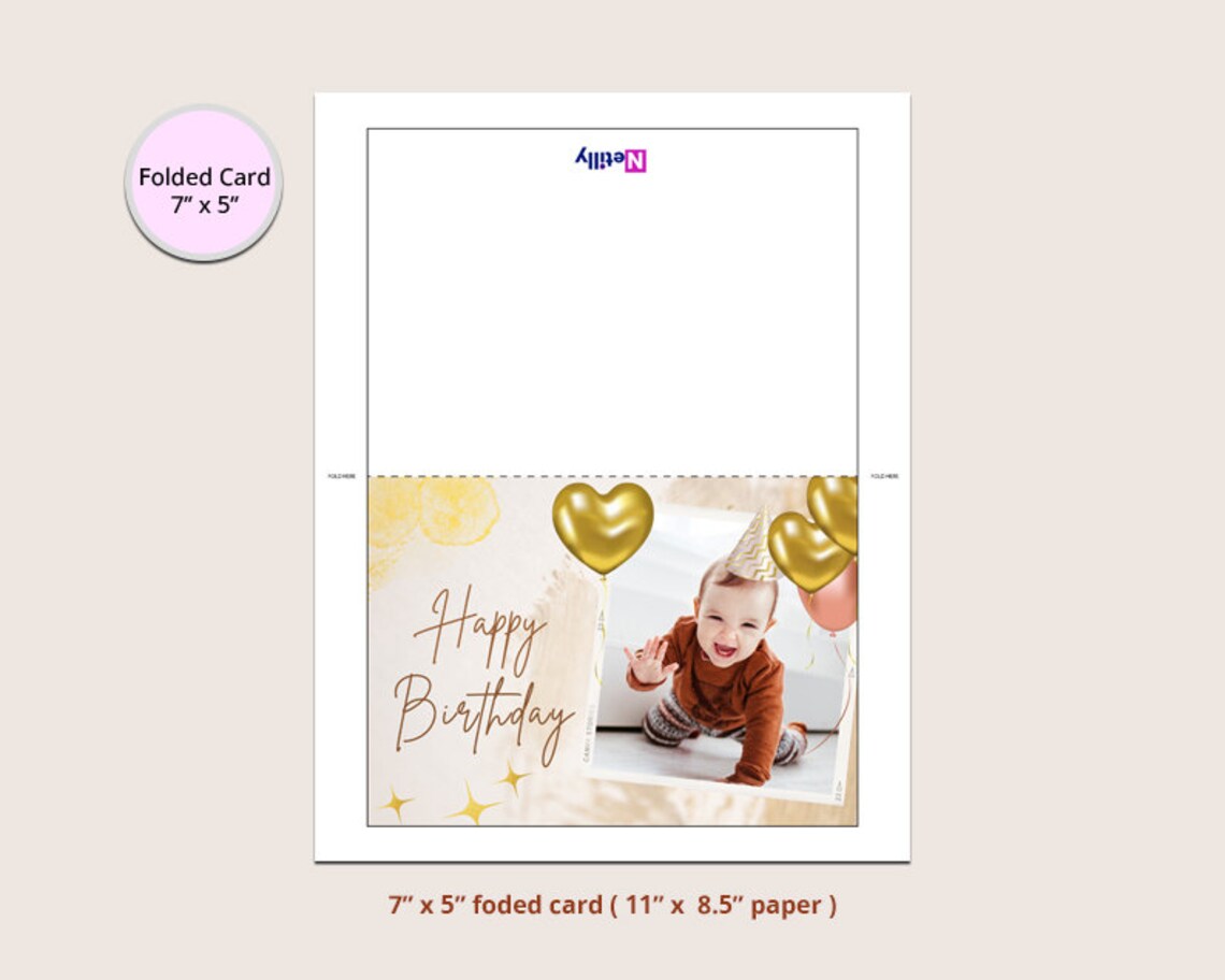 Happy Birthday Card for Babies DIGITAL Download Printable Birthday Card ...