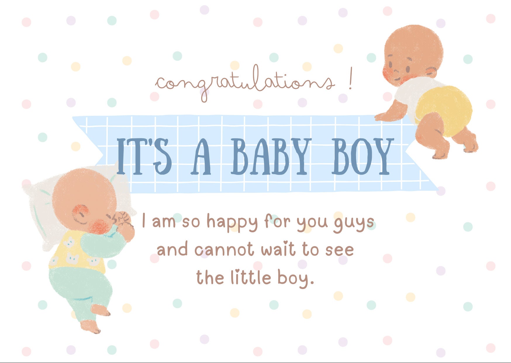 Welcome Baby Boy Card DIGITAL Download Printable Its a Baby Boy Card ...