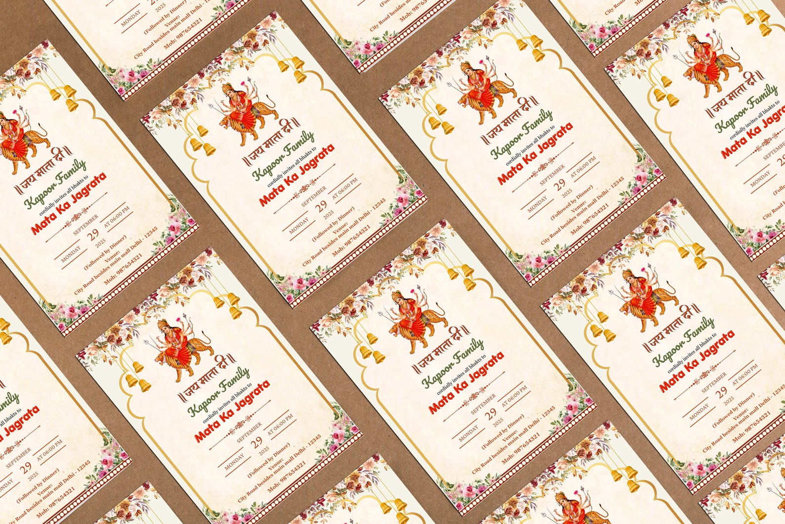 Divine Mata Ka Jagrata Invitation | Jagran Invite | Durga Ma Chowki ...