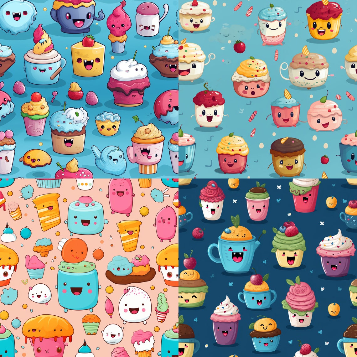 60 Cartoon Characters Pattern Digital Bundle | 60 Seamless Pattern ...