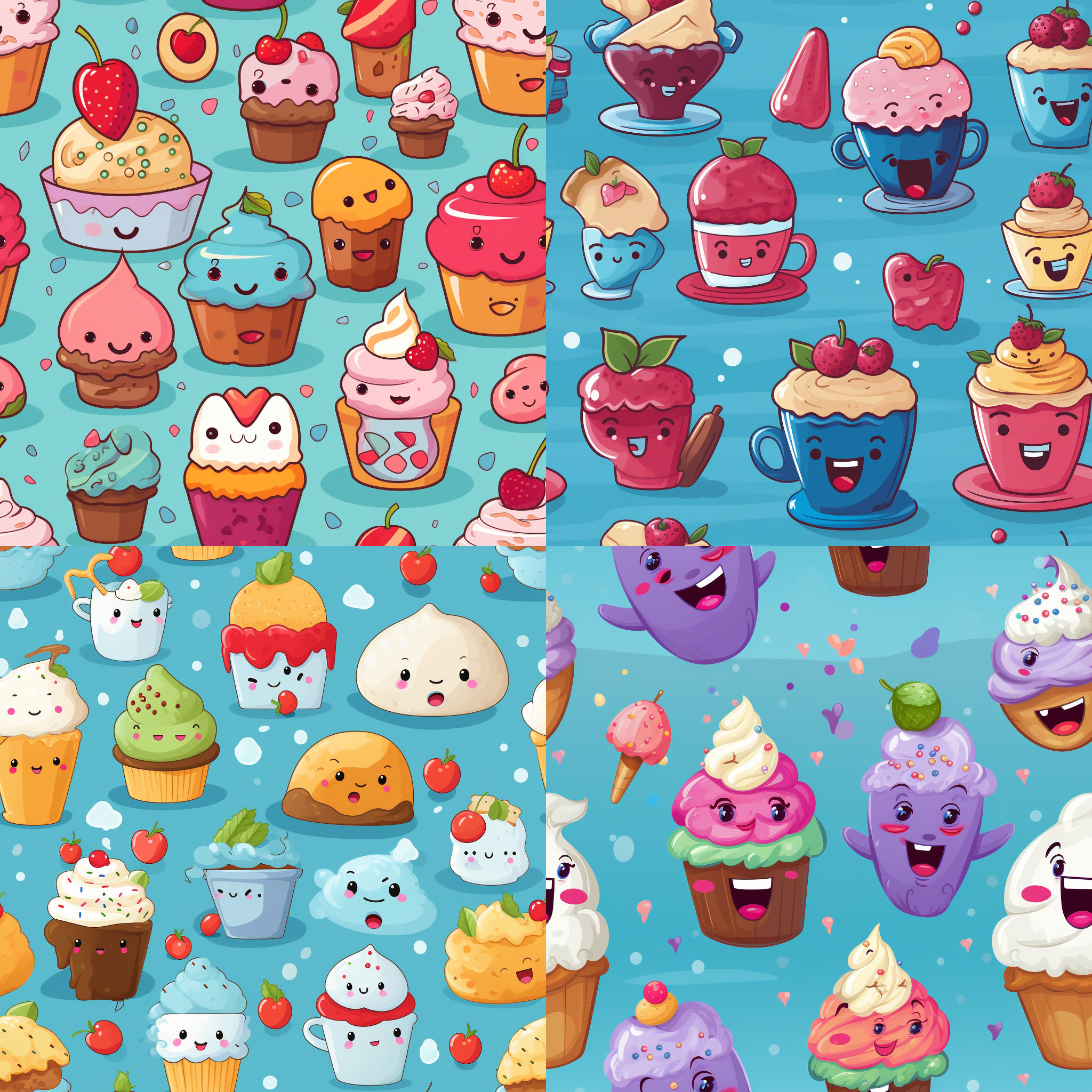 60 Cartoon Characters Pattern Digital Bundle 60 Seamless Pattern ...