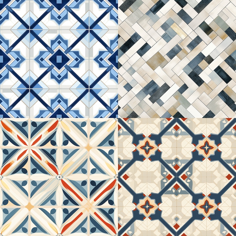 60 Seamless Mosaic Tile Pattern Digital Bundle | Digital Papers ...