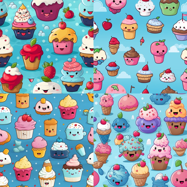 60 Cartoon Characters Pattern Digital Bundle 60 Seamless Pattern ...