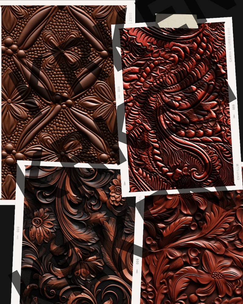 40 Seamless Embossed Leather Pattern Pack | Digital Papers | Printable ...