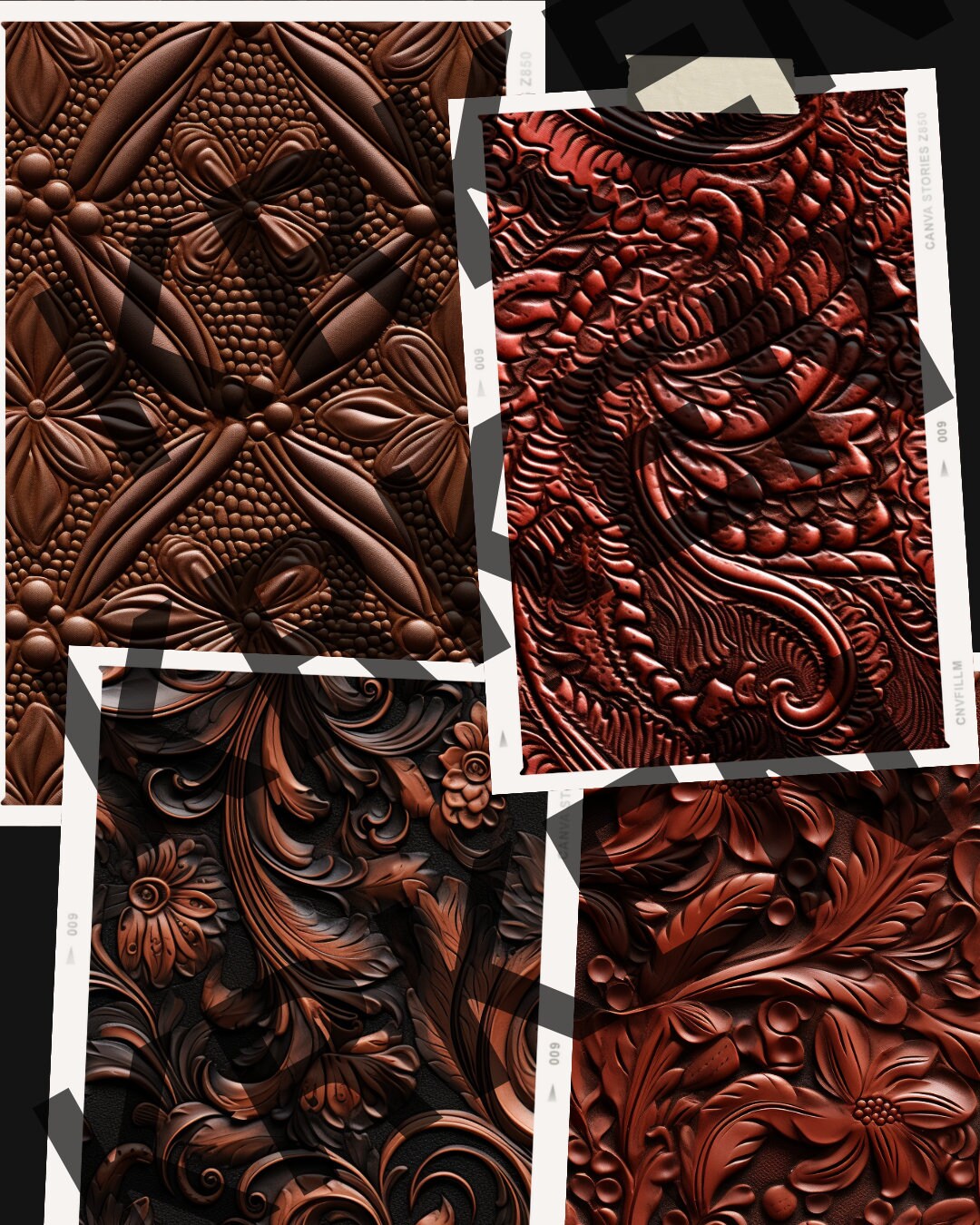 40 Seamless Embossed Leather Pattern Pack | Digital Papers | Printable ...