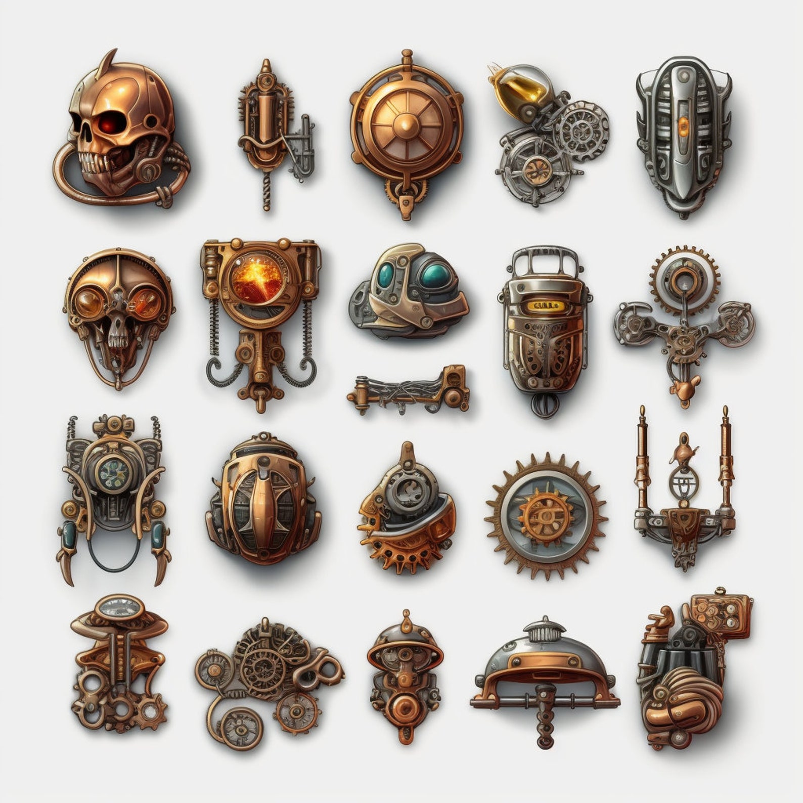 Steampunk Biomechanical Icon Pack - Etsy