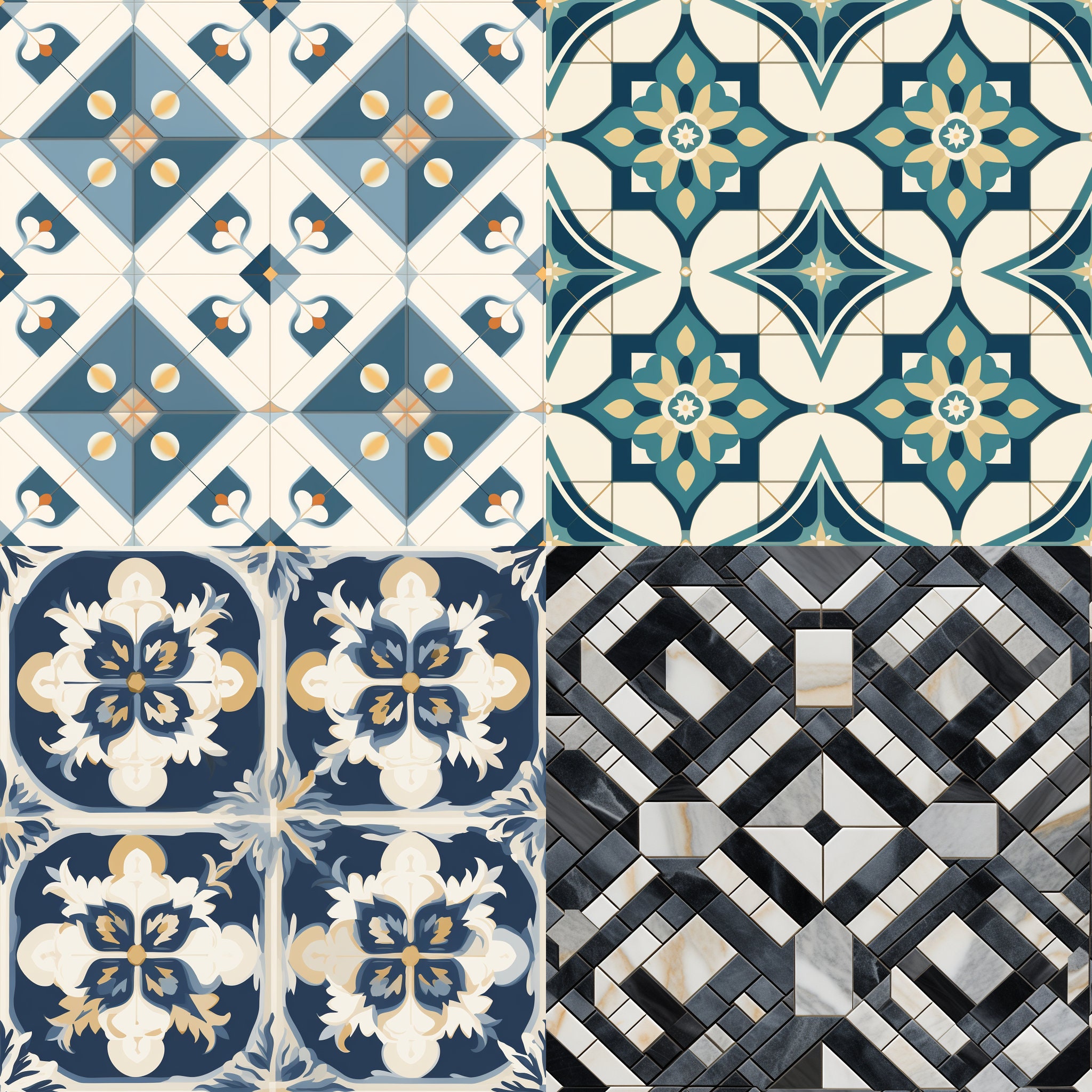 60 Seamless Mosaic Tile Pattern Digital Bundle Digital Papers Printable ...