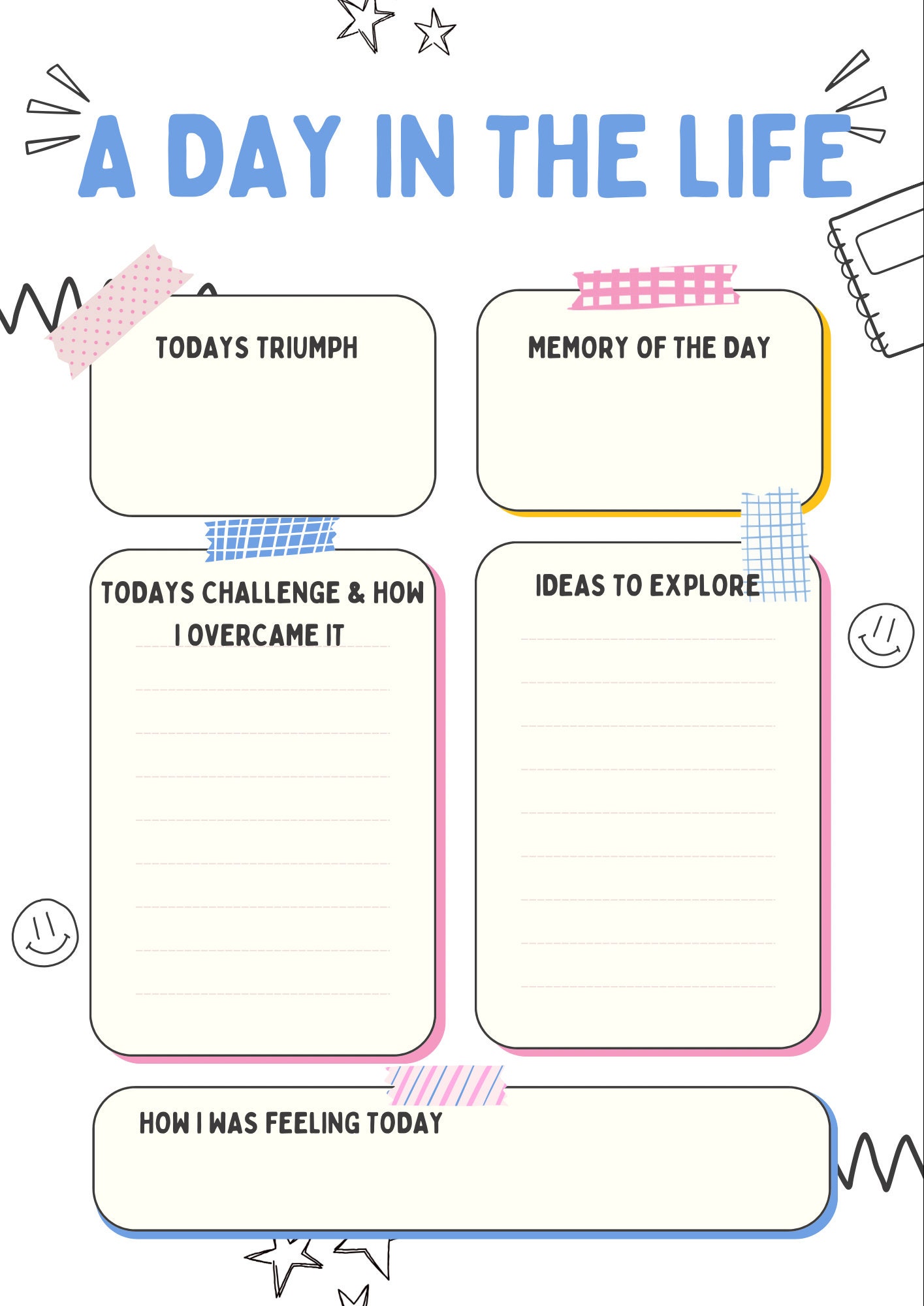Teen Self Care Printables, Daily Planner, Mental Health Journal ...