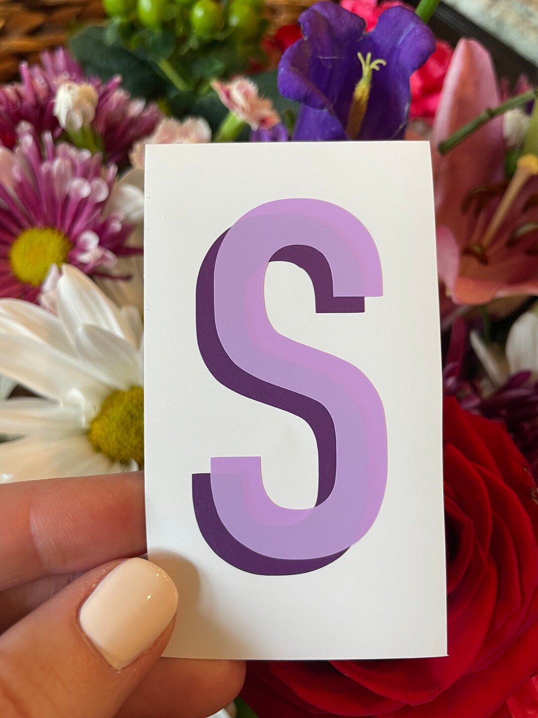 Custom Double‑layer Vinyl Initial Decal – Shadow Monogram Sticker for ...