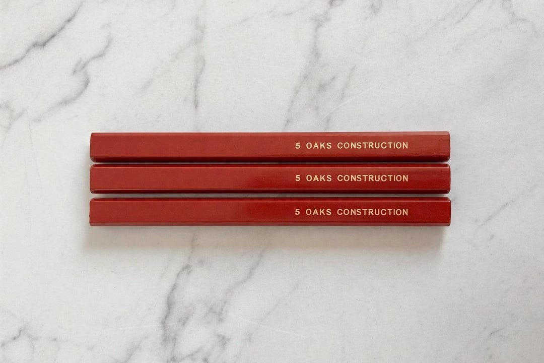 Personalized Carpenter Pencils – Set of 3, Gold Foil Stamped - Etsy