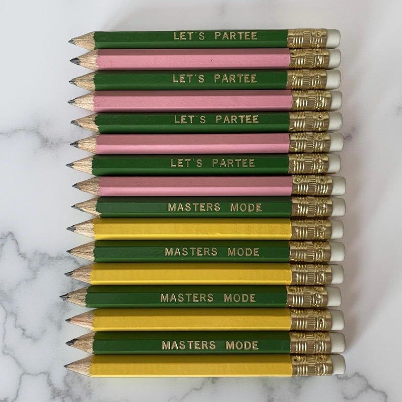 Personalized Gold Foil Golf Pencils: Masters-inspired Tournament Favors ...