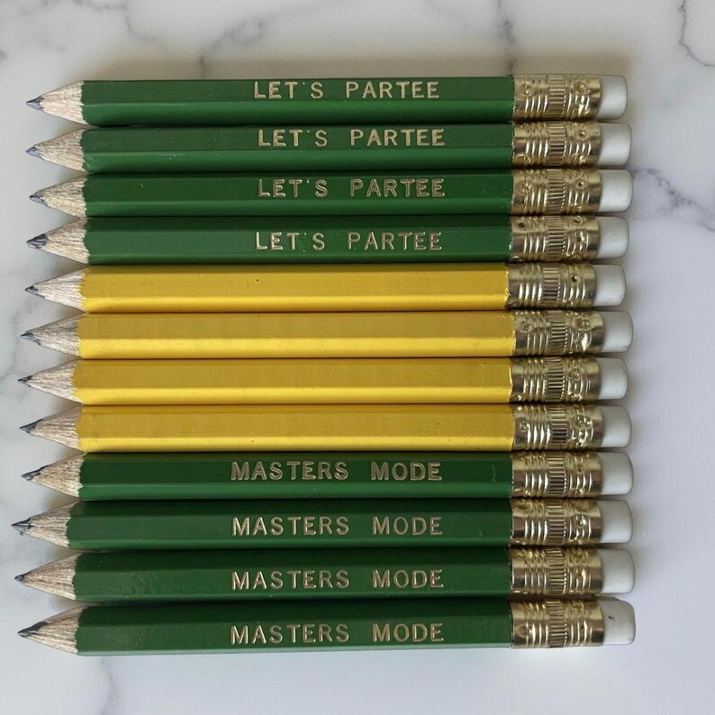 Personalized Gold Foil Golf Pencils: Masters-inspired Tournament Favors ...