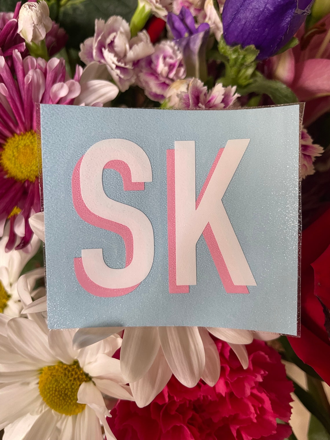 Double Layer Monogram Vinyl Decal Two Color Vinyl Shadow Block Monogram ...