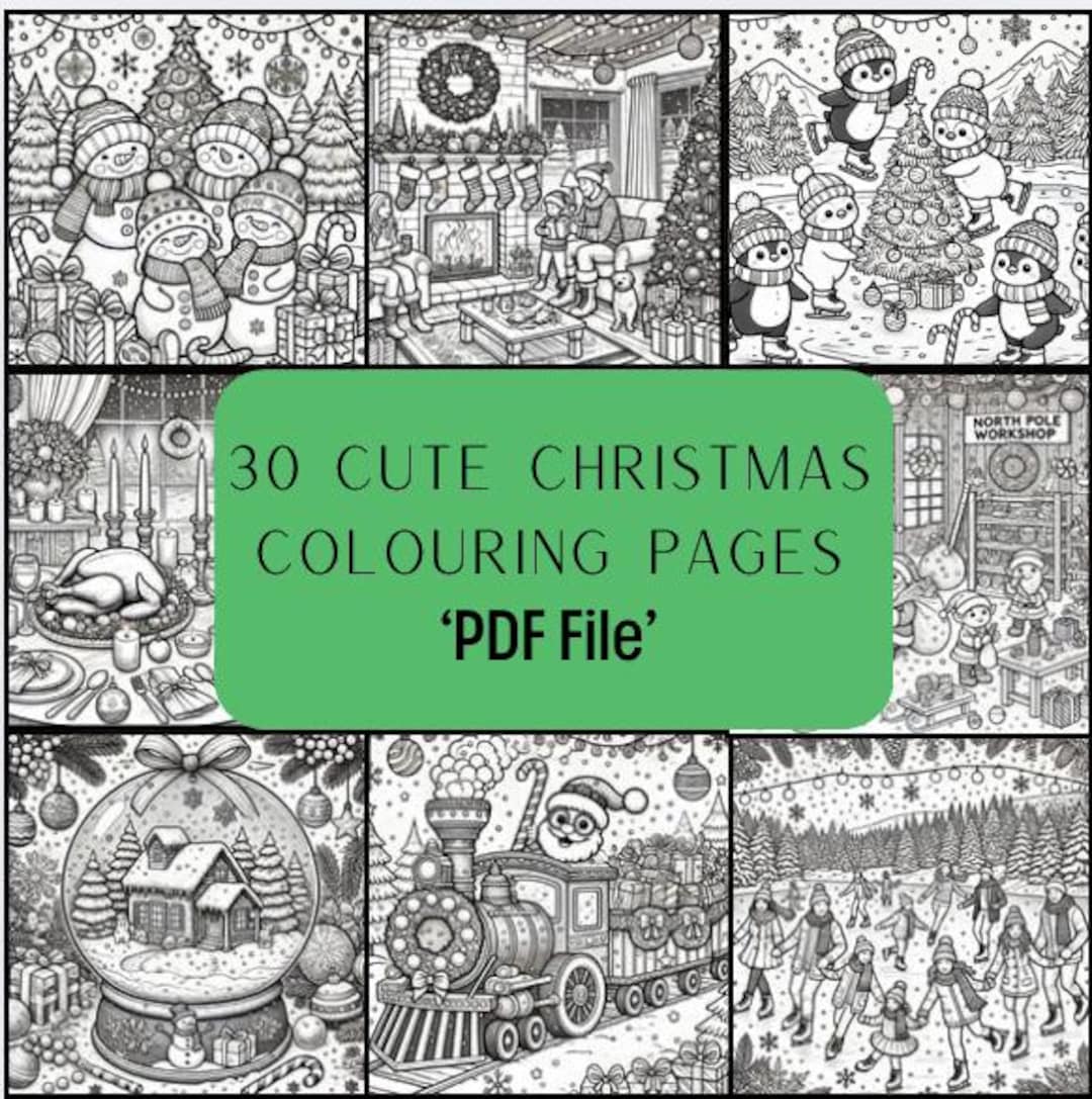 30 Cute Christmas Colouring Pages; Including - Christmas Trees, Winter ...