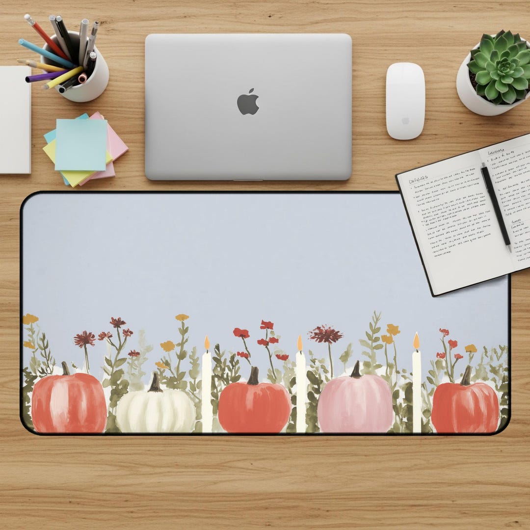 Pumpkin Desk Mat: Long 32x16 Inch Keyboard Mouse Pad (aesthetic ...