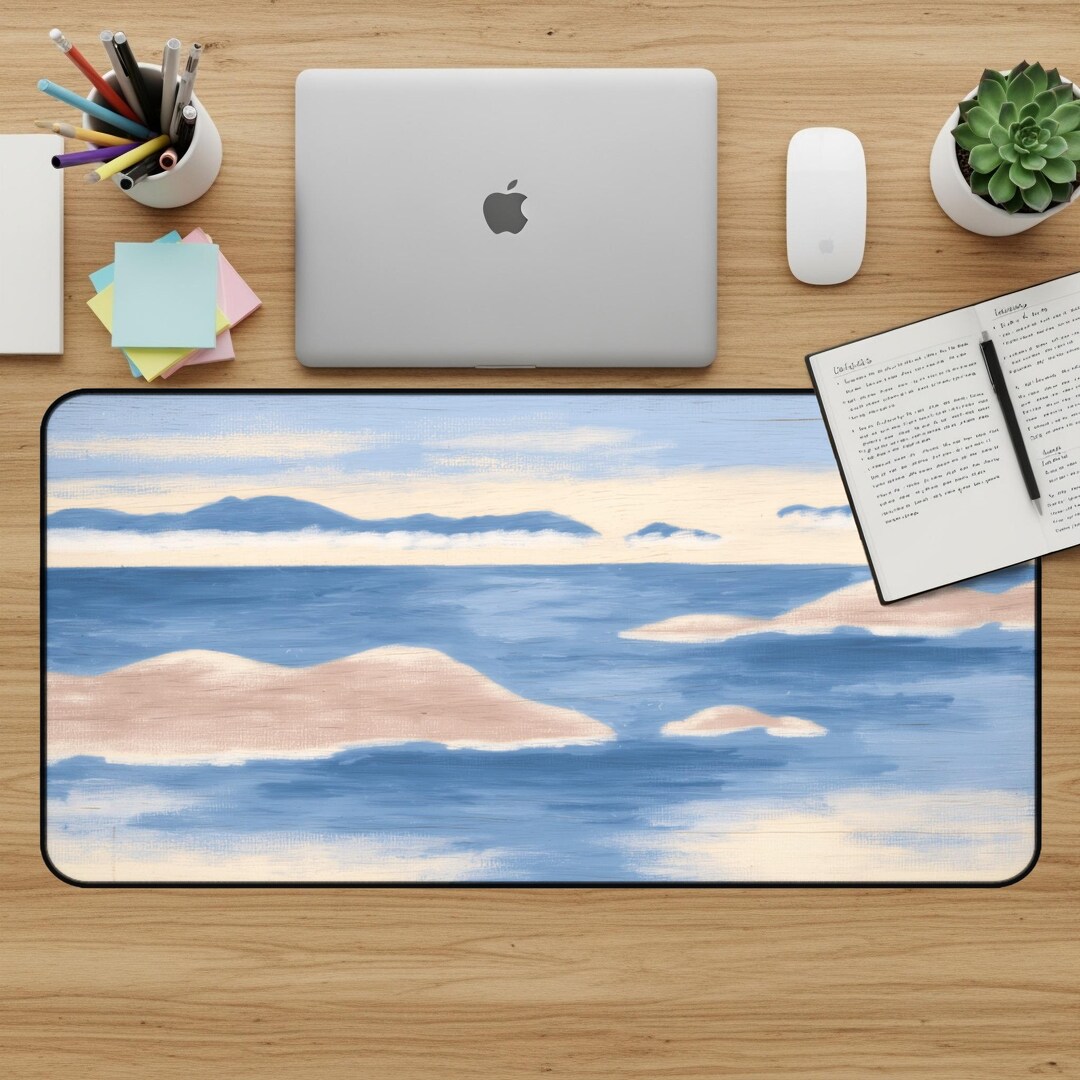 Ocean View Desk Mat: Long 32x16 Inch Keyboard Mouse Pad (aesthetic ...