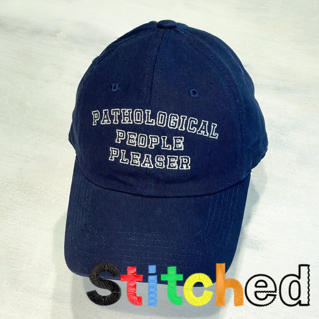 Embroidered Hat With 'pathological People Pleaser' in Varsity Letters - Midnight Era ...