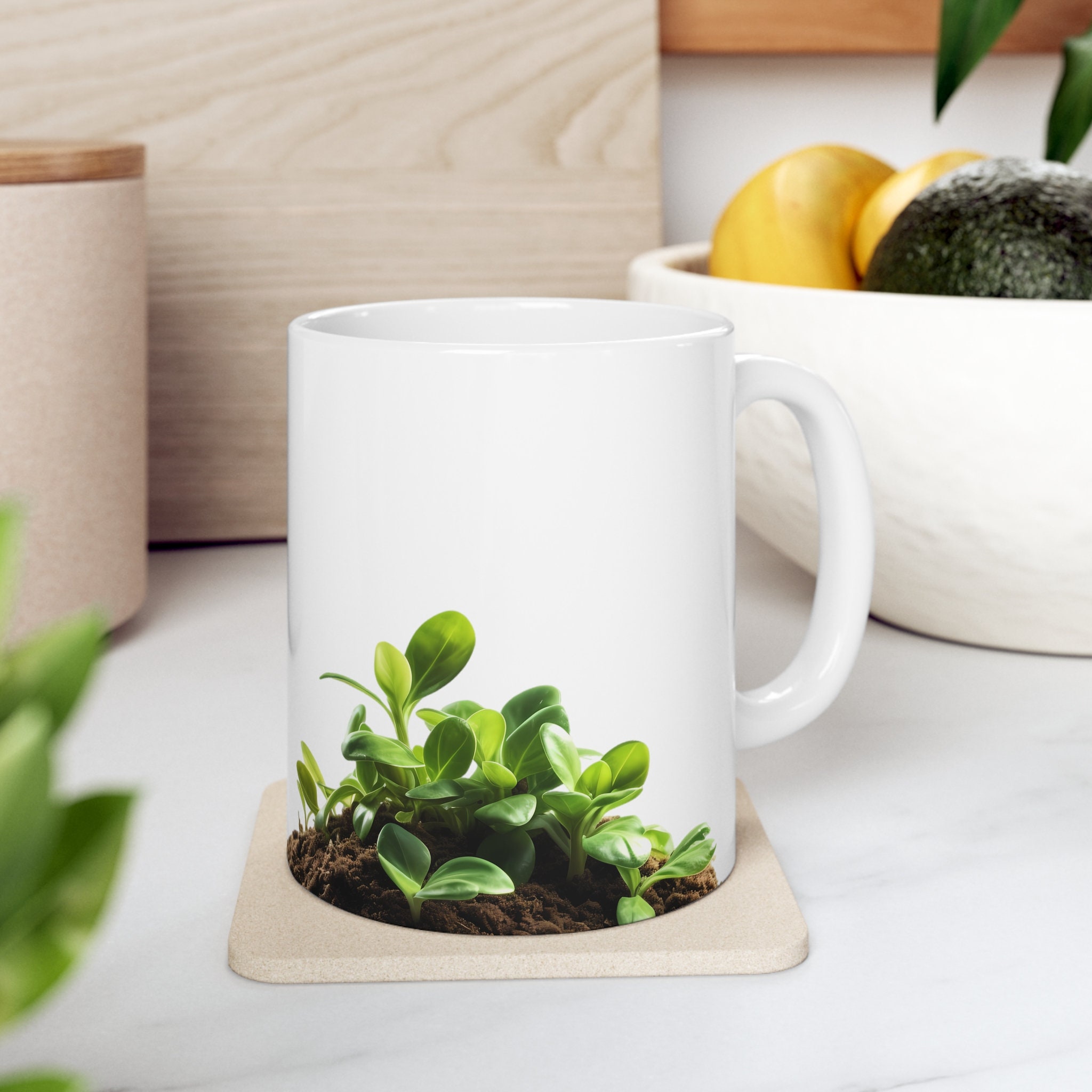 Small Sprout Coffee Mug, Tiny Plant Tea Cup, 11oz Mug, Nature Lover ...