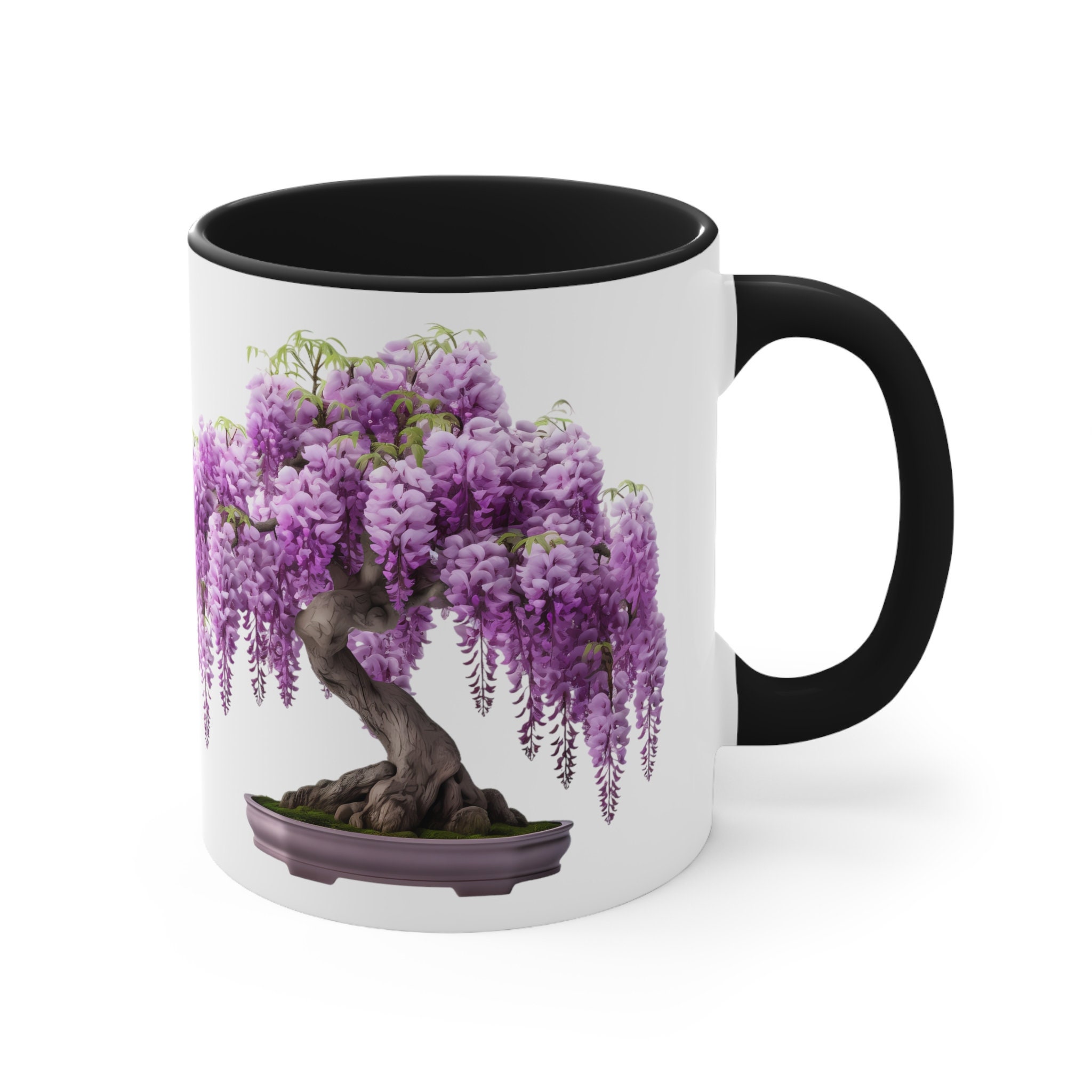 Wisteria Bonsai Coffee Mug, Bonsai Tree Tea Cup, Accent Mug, Nature ...