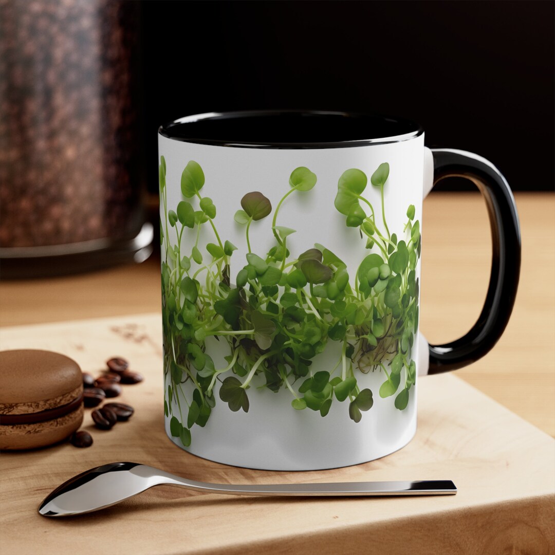 Microgreens Coffee Mug, Tiny Plant Tea Cup, Accent Mug, Nature Lover ...