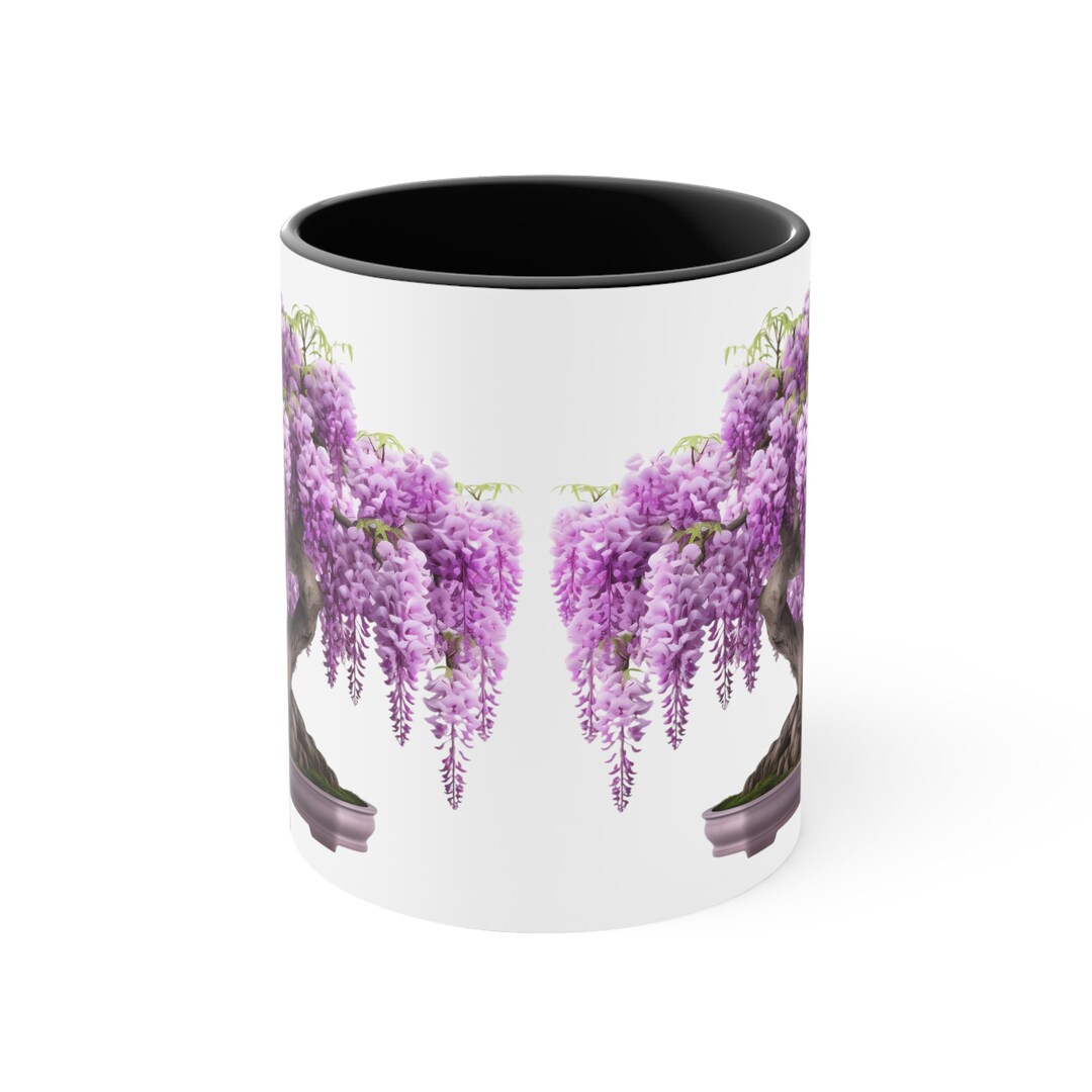 Wisteria Bonsai Coffee Mug, Bonsai Tree Tea Cup, Accent Mug, Nature ...