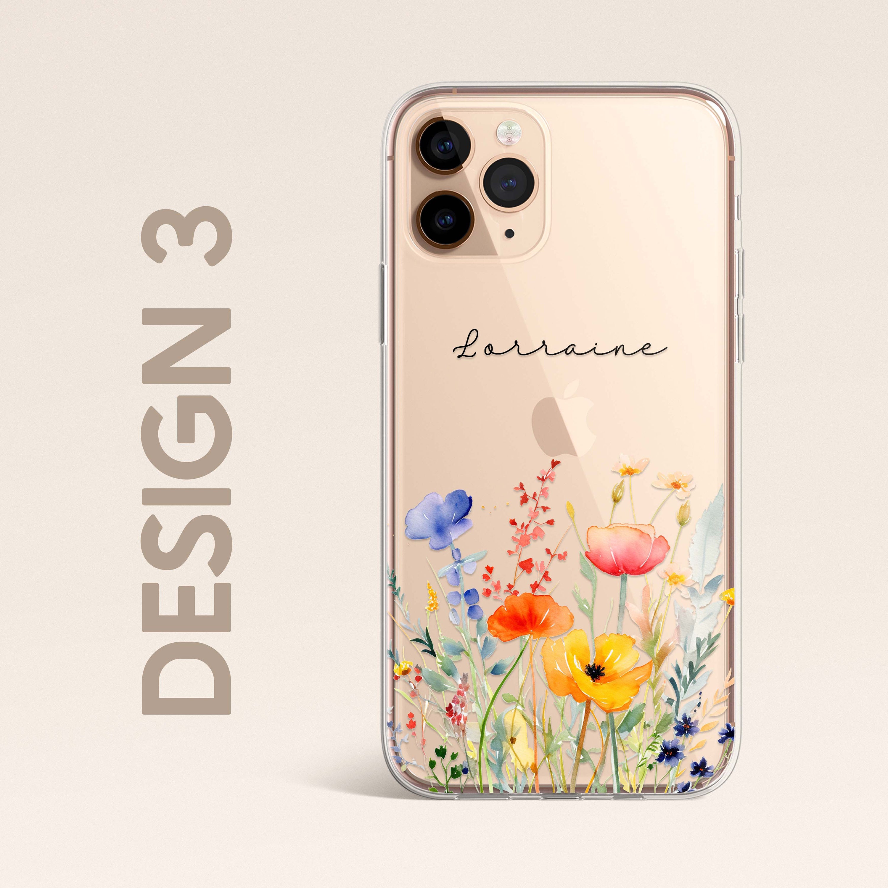 Name iPhone Case iPhone Custom Cover iPhone Custom Case Clear iPhone 14 Case Floral Phone Case ...
