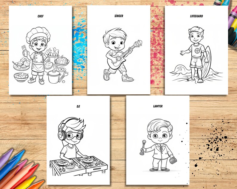 21 Jobs Printable Digital Coloring Pages Made for Kids Perfect - Etsy