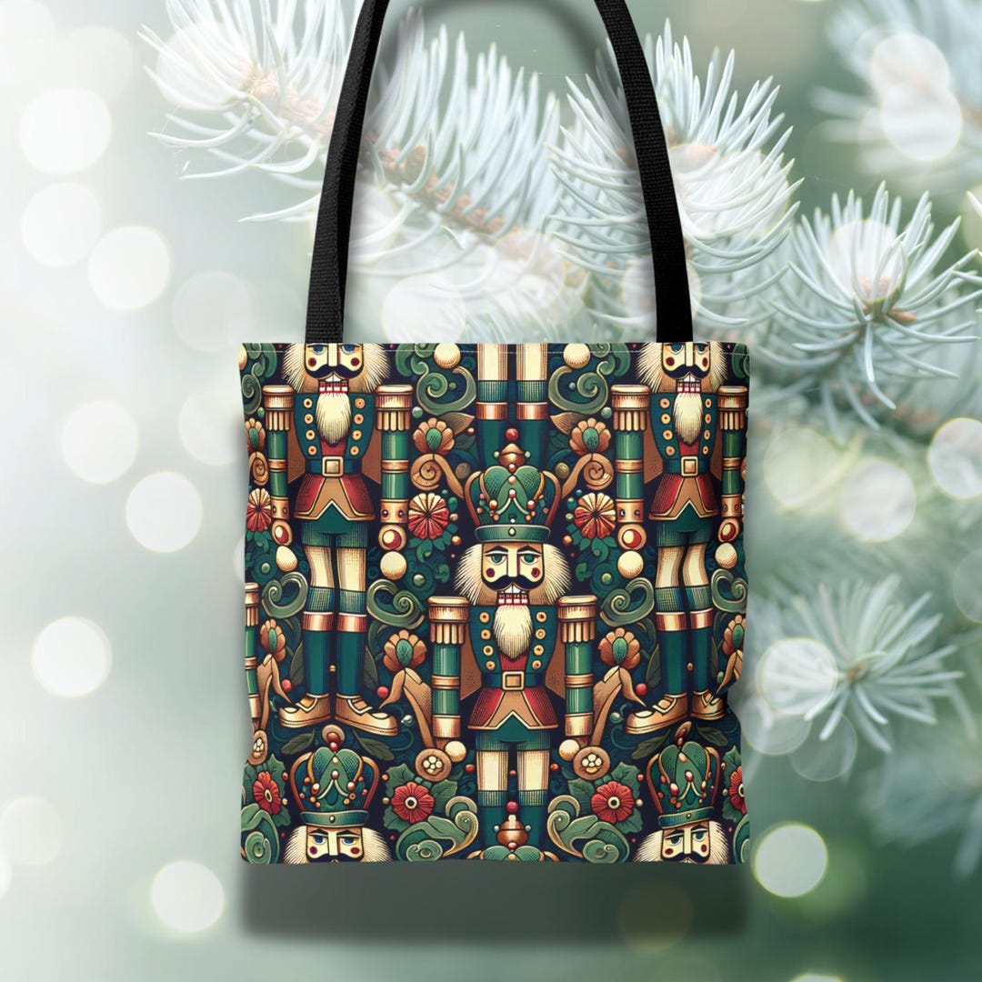 Nutcracker Pattern Tote Bag | Available in 3 Sizes | Great Holiday Bag ...