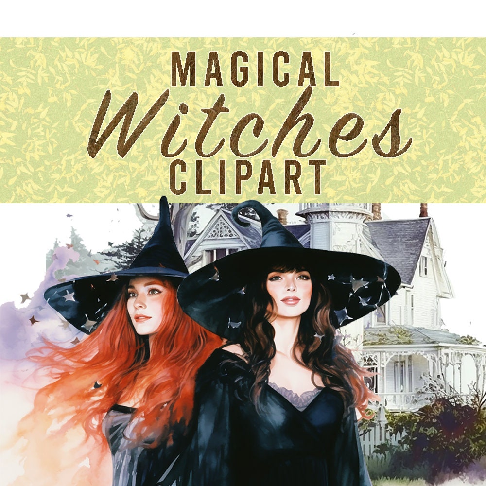 Magical Witches Clipart digital Download - Etsy