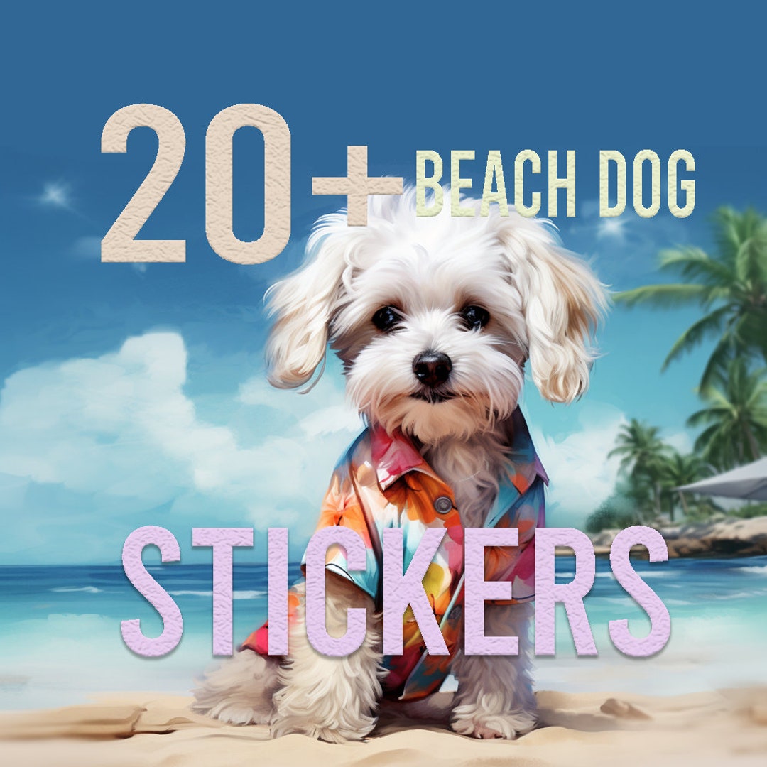 Beach Surfer Dogs Sticker Clipart digital Download - Etsy