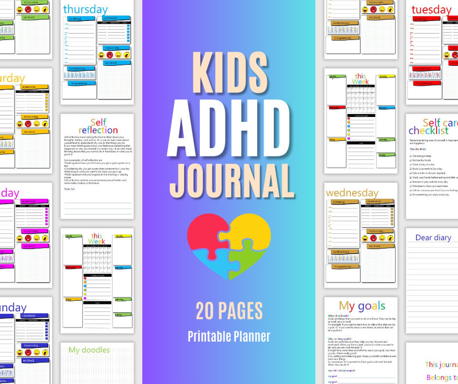 ADHD Journal for Kids, Junior ADHD Planner - Etsy