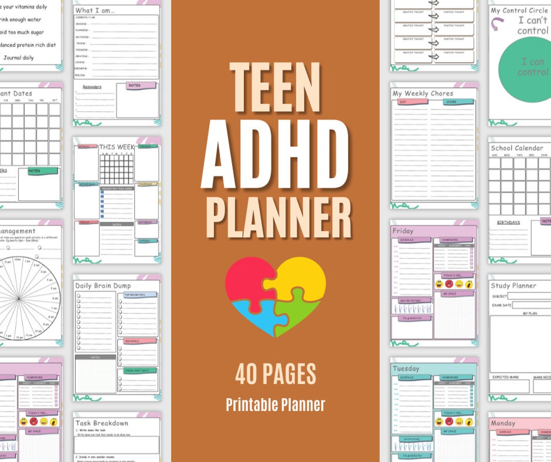 ADHD Journal for Teens, Teen ADHD Planner - Etsy