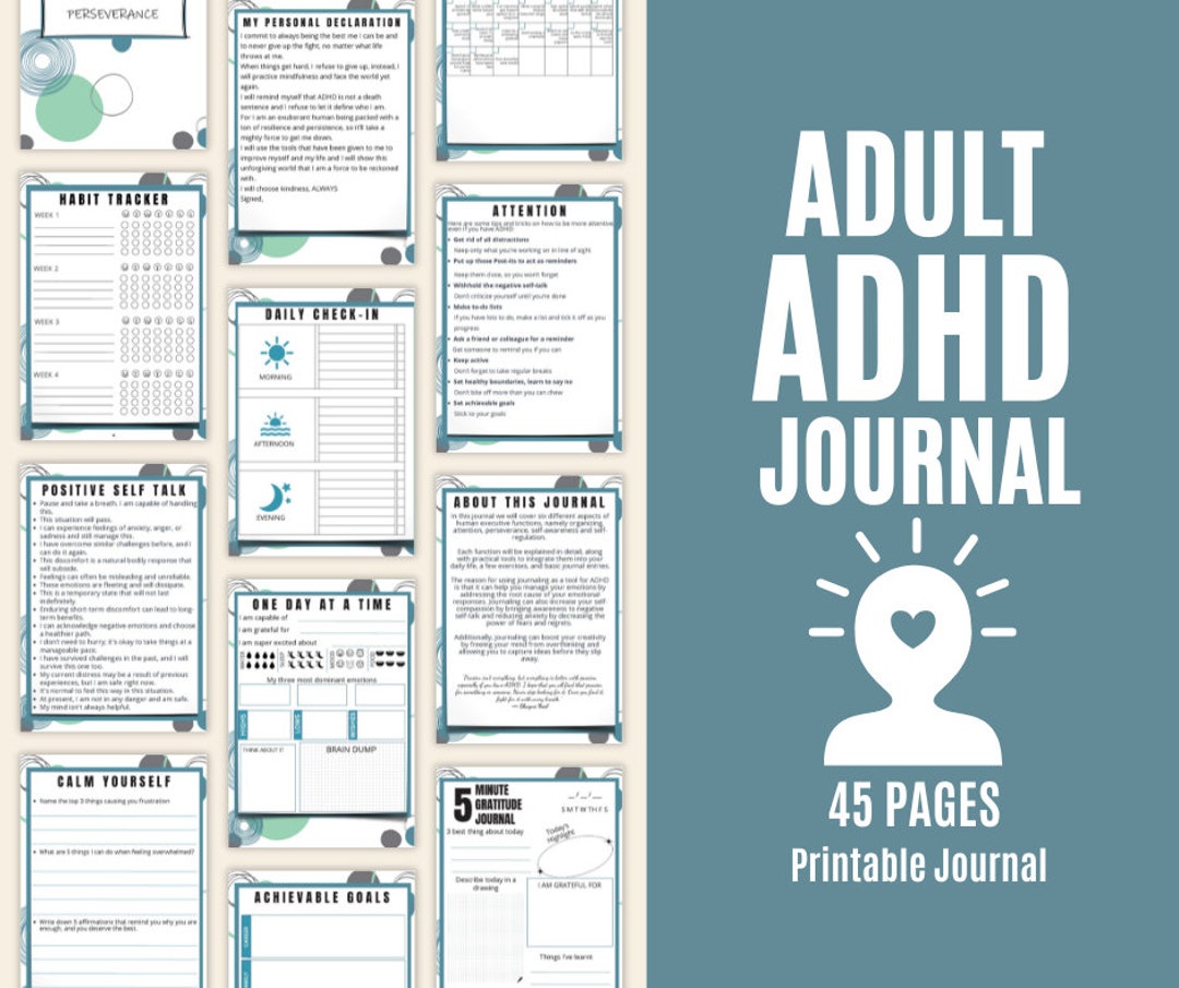 ADHD Adult Journal for Adults, Adult ADHD Planner - Etsy