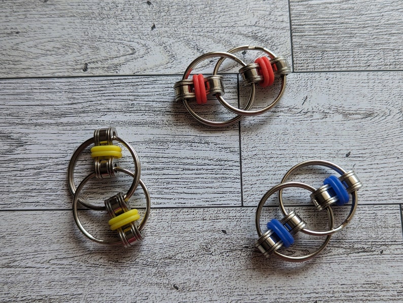 Set of 3 Roller Chain Fidget Toy, Stress Reducer, Bike Chain Fidget Toy ...