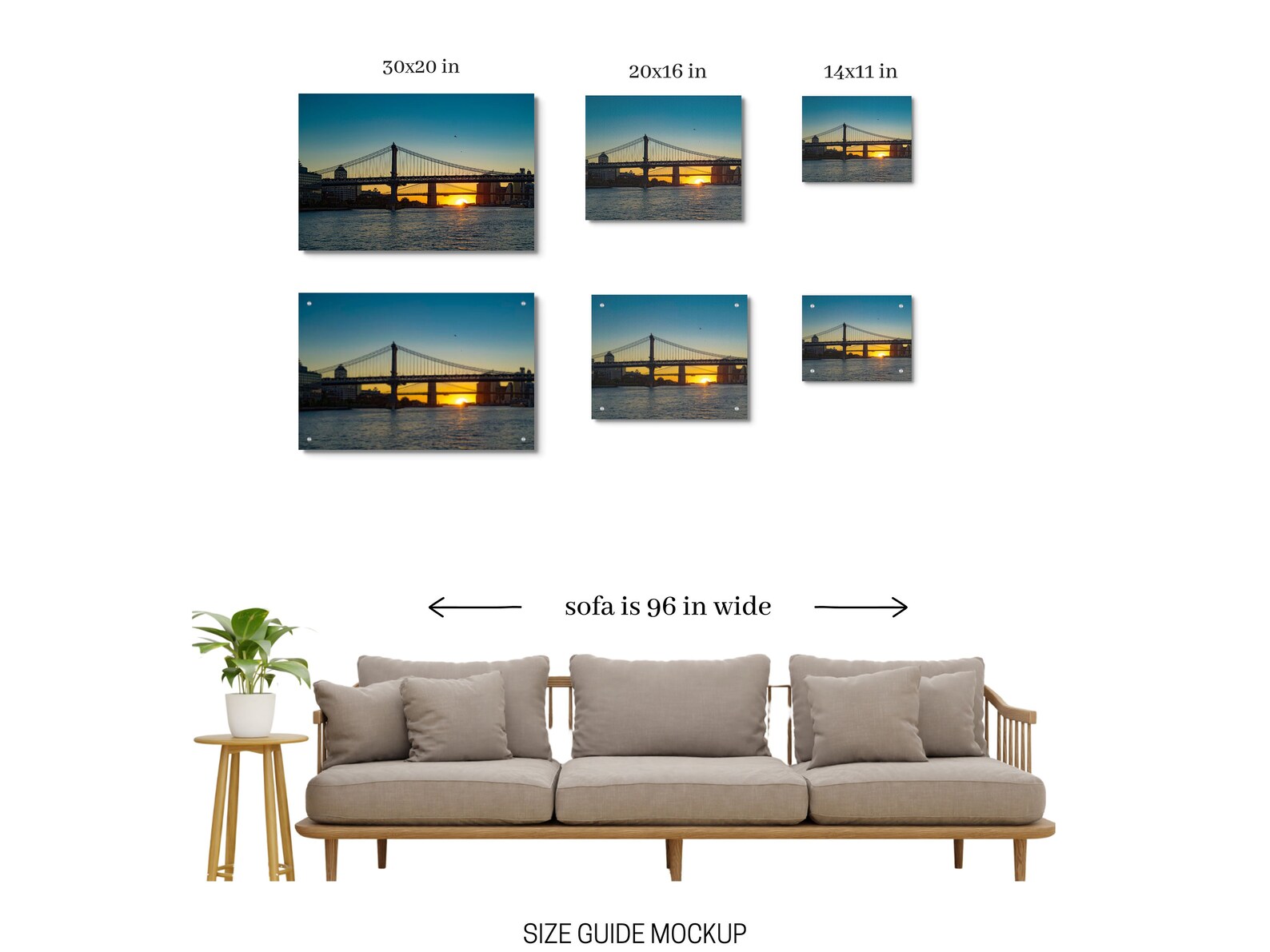 Manhattan Bridges at Sunset Wall Art Photography - Etsy