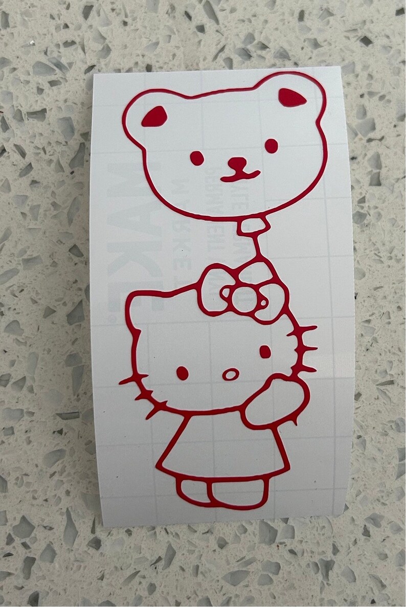 Hello Kitty Balloon Decal Girl Fun Cute Decal Car Window Mirror Laptop ...
