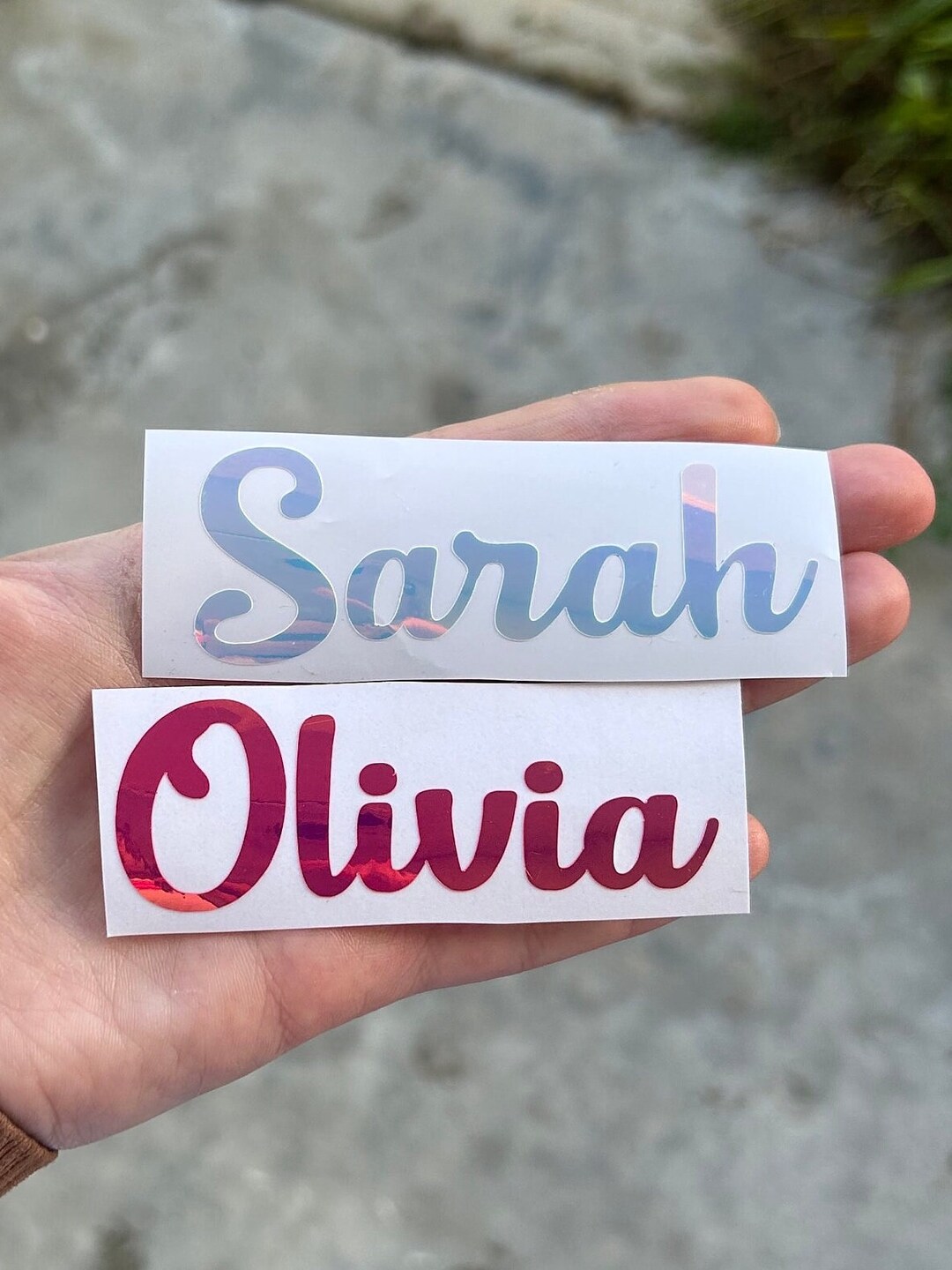 Holographic Name Decal Sticker, Custom Text Decal for Party, Wedding ...