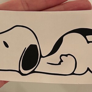 Vinyl Decal Sleeping Snoopy Car, Window, Stanley, Tumbler. Waterproof ...