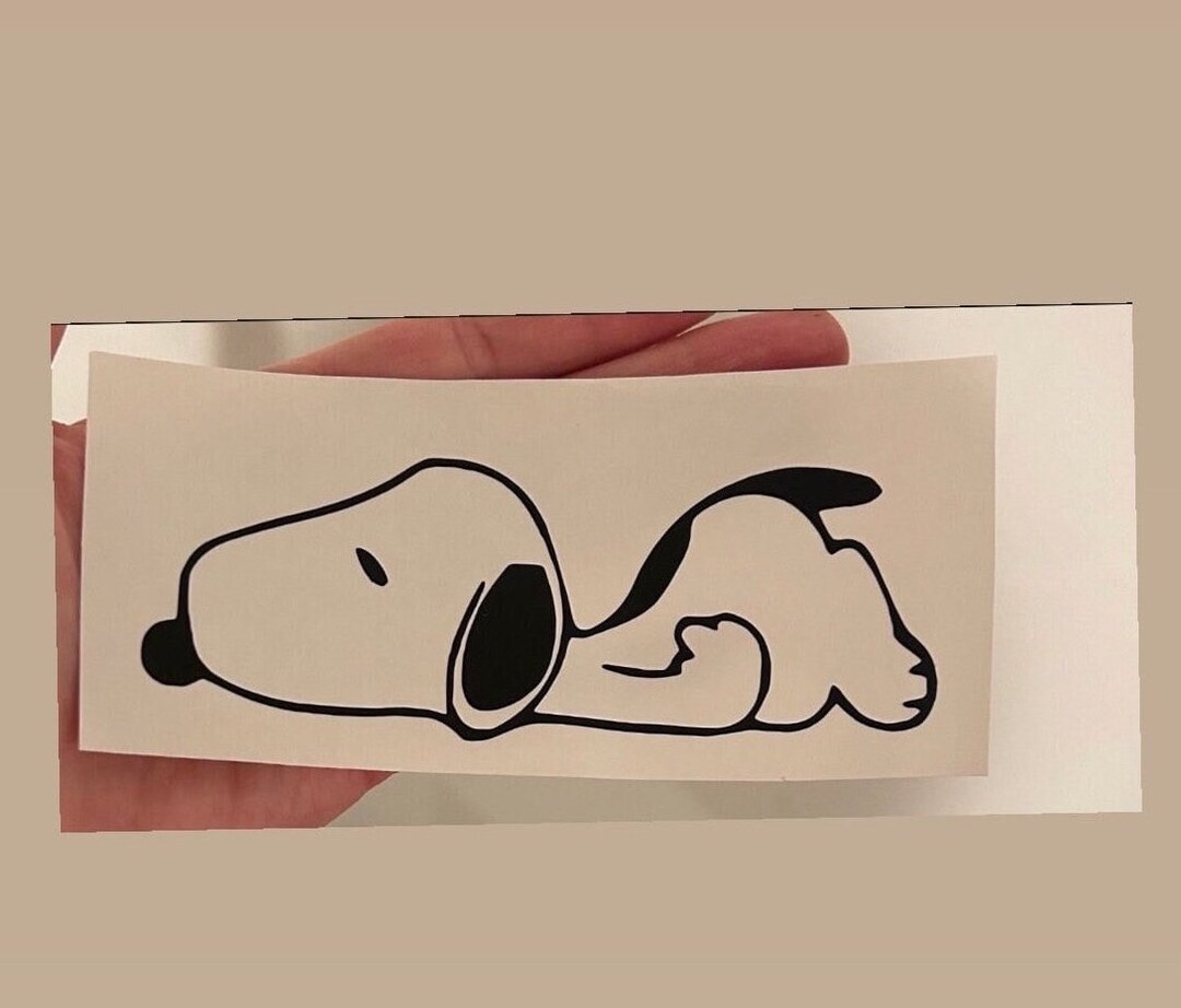 Vinyl Decal Sleeping Snoopy Car, Window, Stanley, Tumbler. Waterproof ...