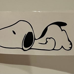 Vinyl Decal Sleeping Snoopy Car, Window, Stanley, Tumbler. Waterproof ...