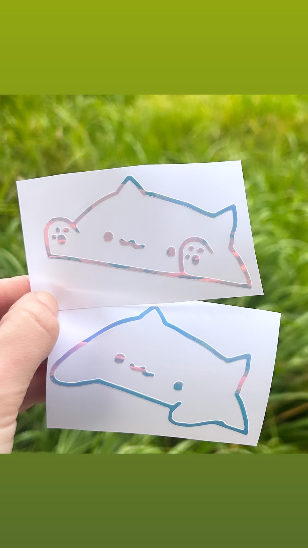 Free Shipping Peeking Bongo Cat Car Planner Laptop Cup Vinyl Decal ...