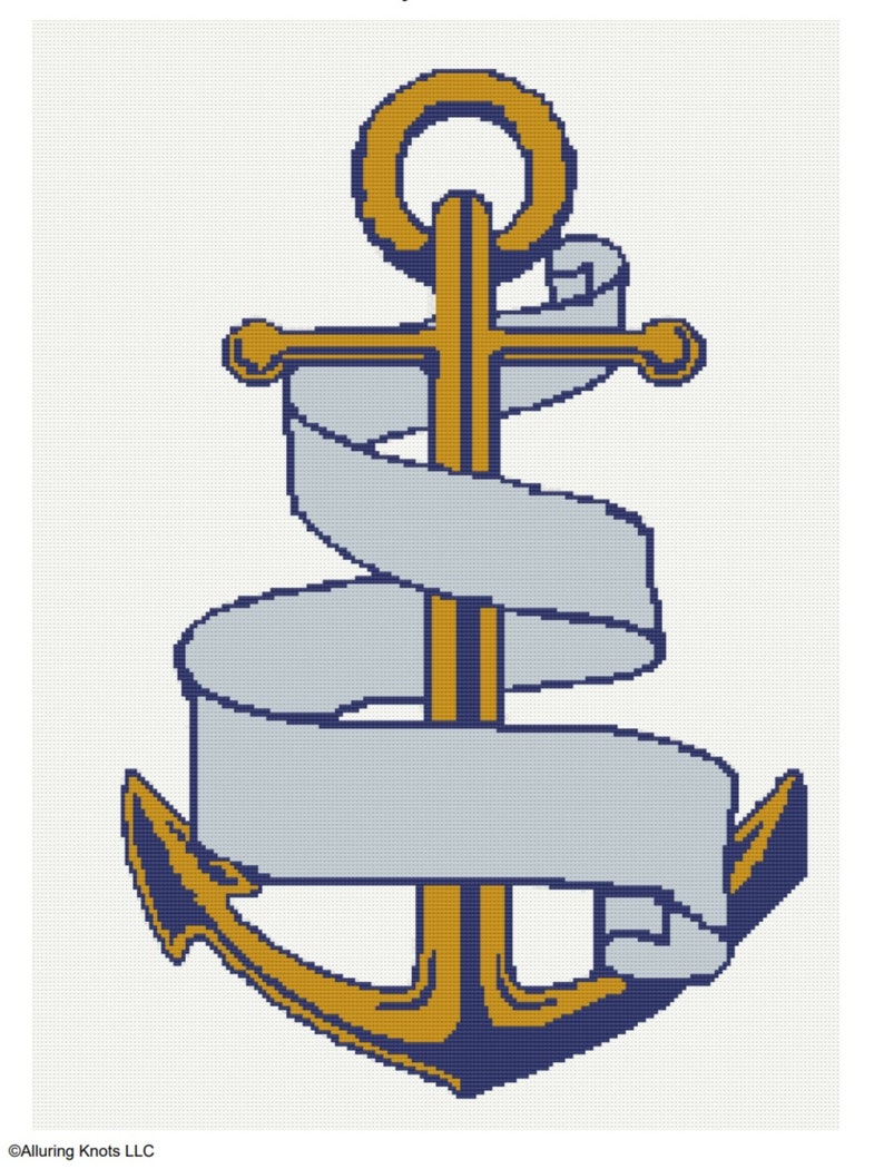 Crochet Pattern Graph for Graphgan Navy Anchor - Etsy