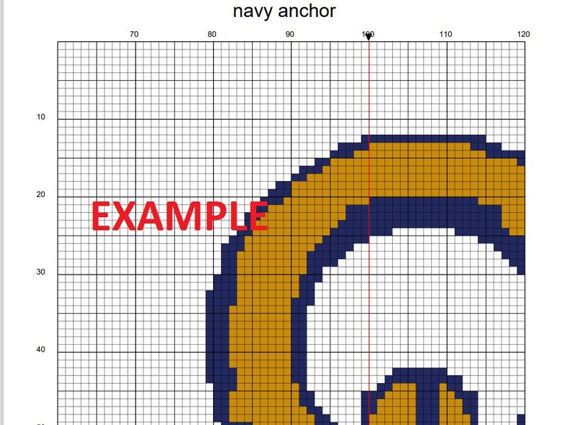 Crochet Pattern Graph for Graphgan Navy Anchor - Etsy