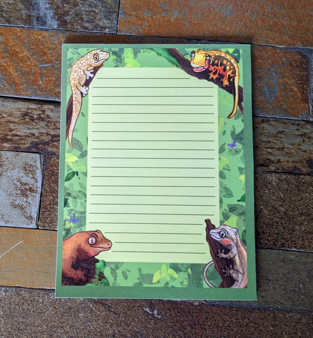 Gecko Paper Note/memo Pad, Crested, Chahoua, Gargoyle, Chameleon ...