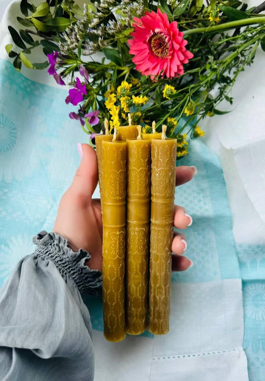 Pattern Embossed Candle (17,5cm). Made in Slovenia - Etsy
