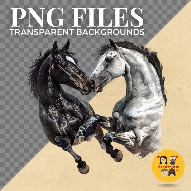 40 Raging Stallions Clipart Pack INSTANT DOWNLOAD 40 Powerful Stallion ...