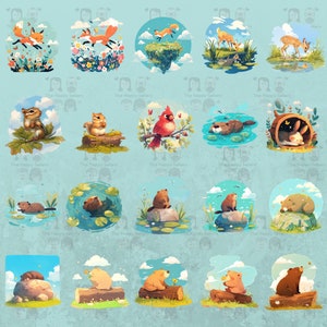 40 Cute Animals of the Forest Clipart Pack INSTANT DOWNLOAD 40 Adorable ...